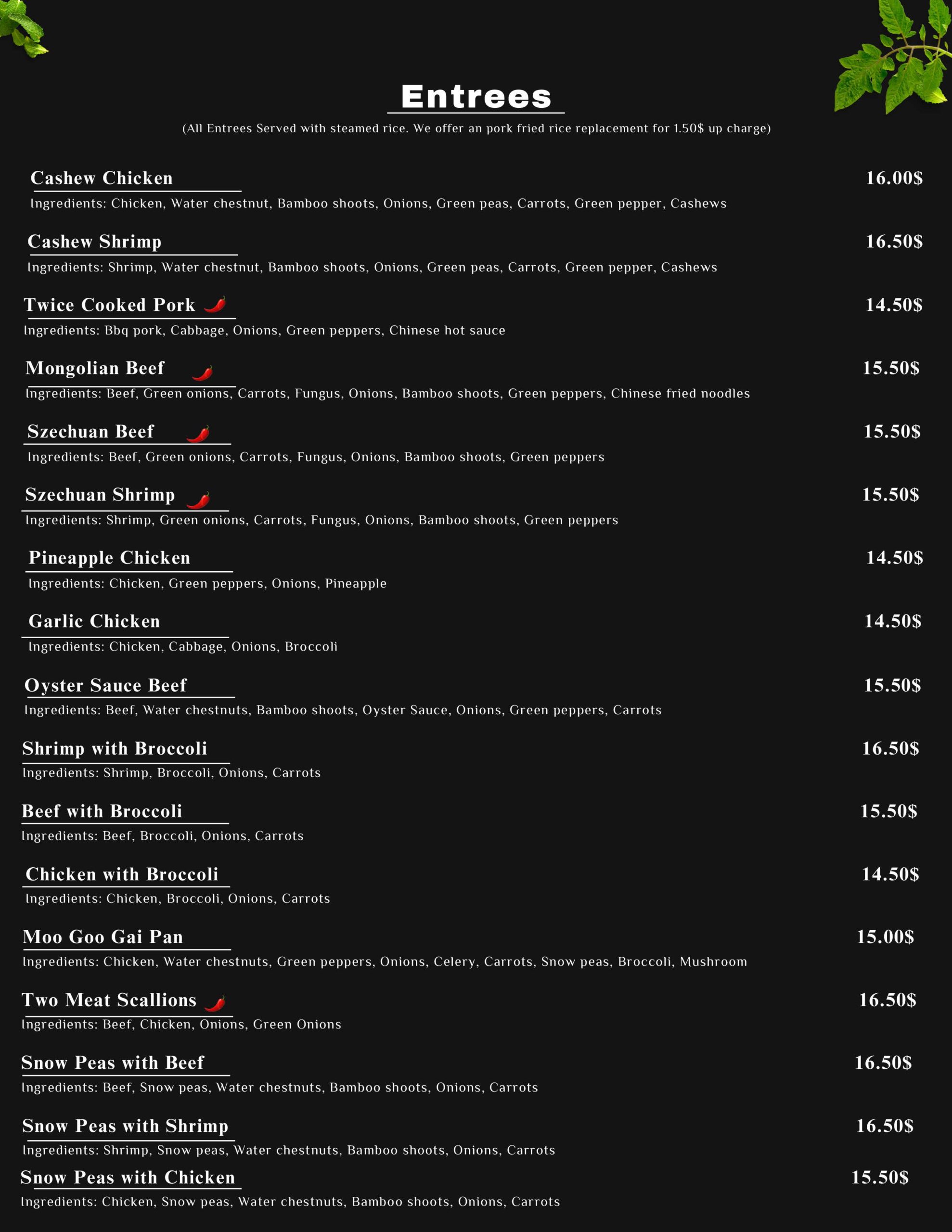 Lunch & Dinner Menu - Golden Palace Richland WA.